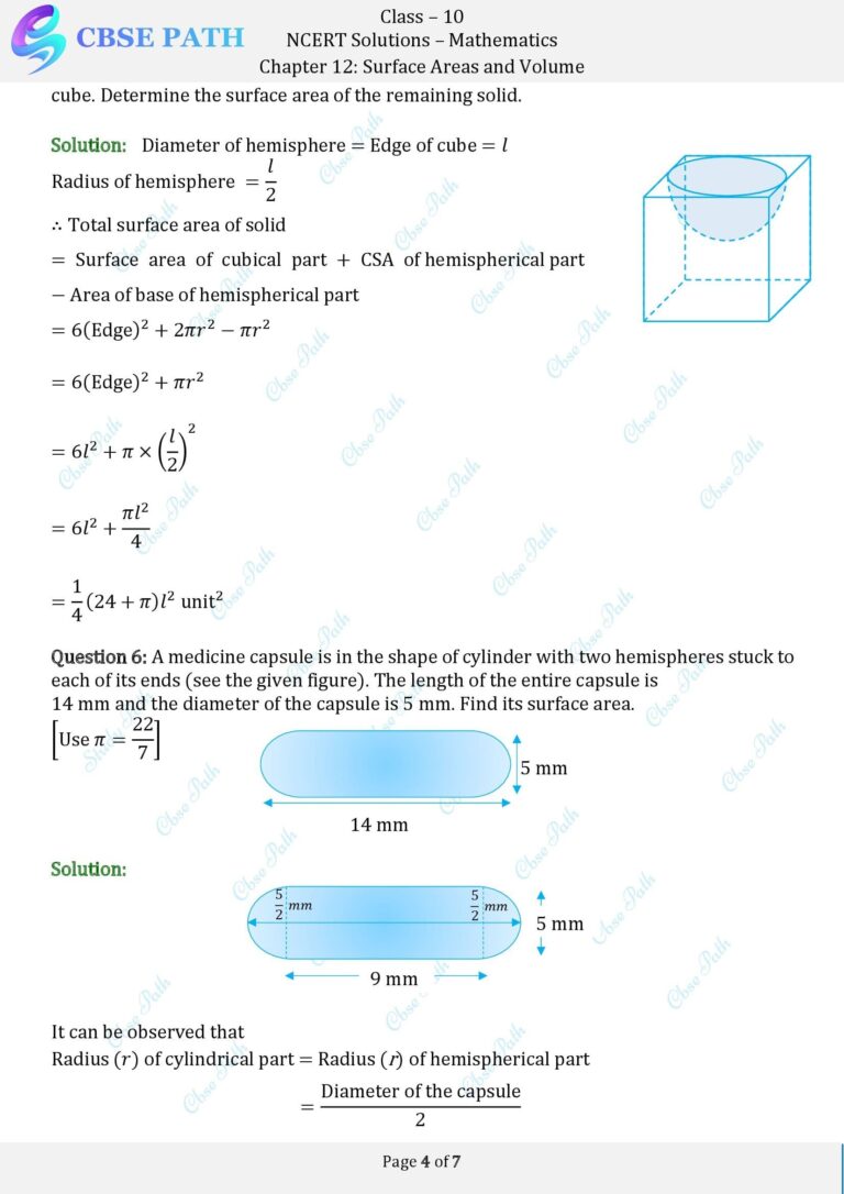 NCERT Solutions for Class 10 Maths Exercise 12.1 Surface Areas and ...