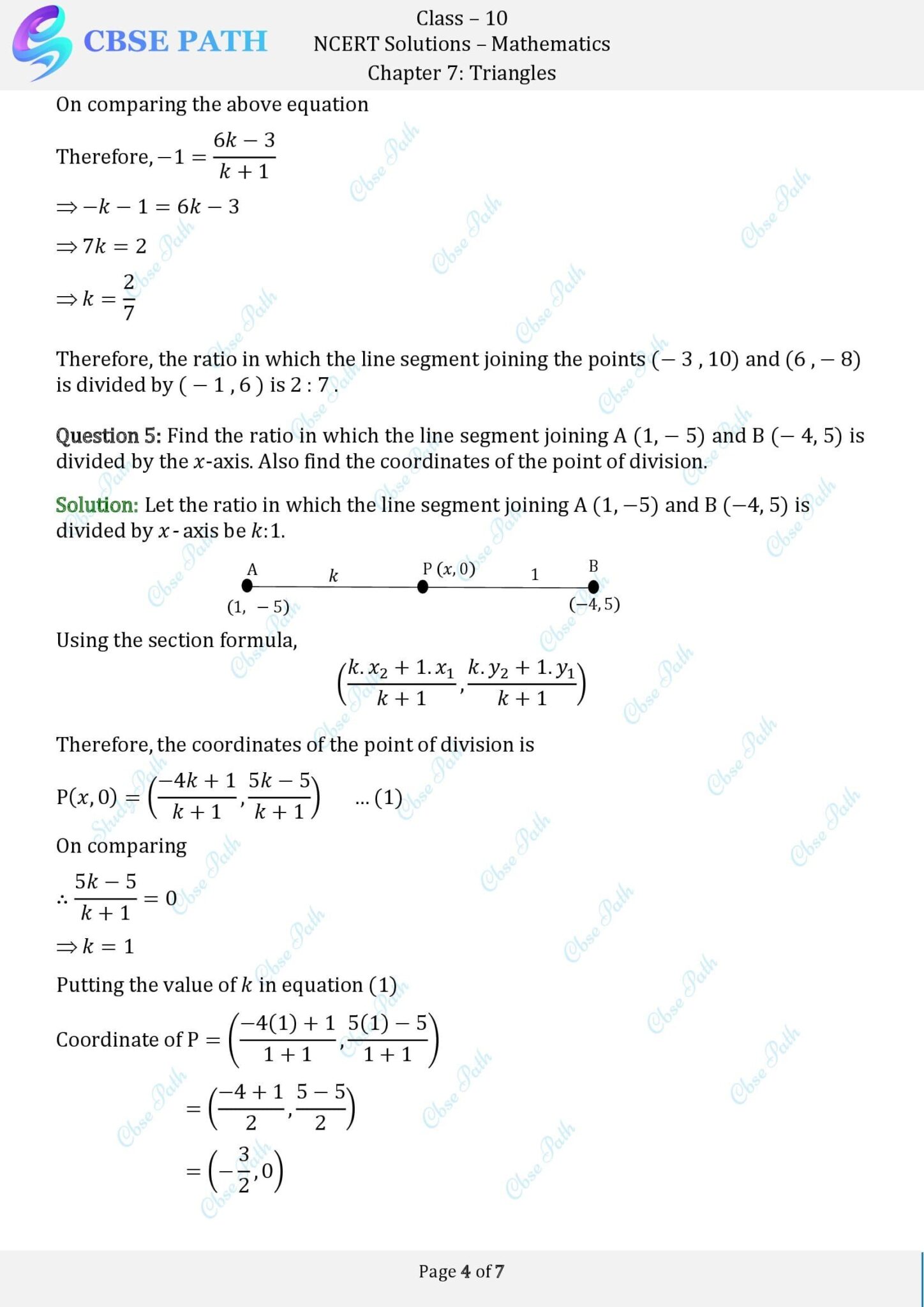 NCERT Solutions for Class 10 Maths Exercise 7.2 Coordinate Geometry ...