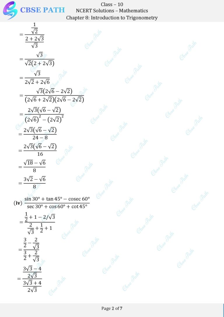 NCERT Solutions for Class 10 Maths Exercise 8.2 Introduction to ...