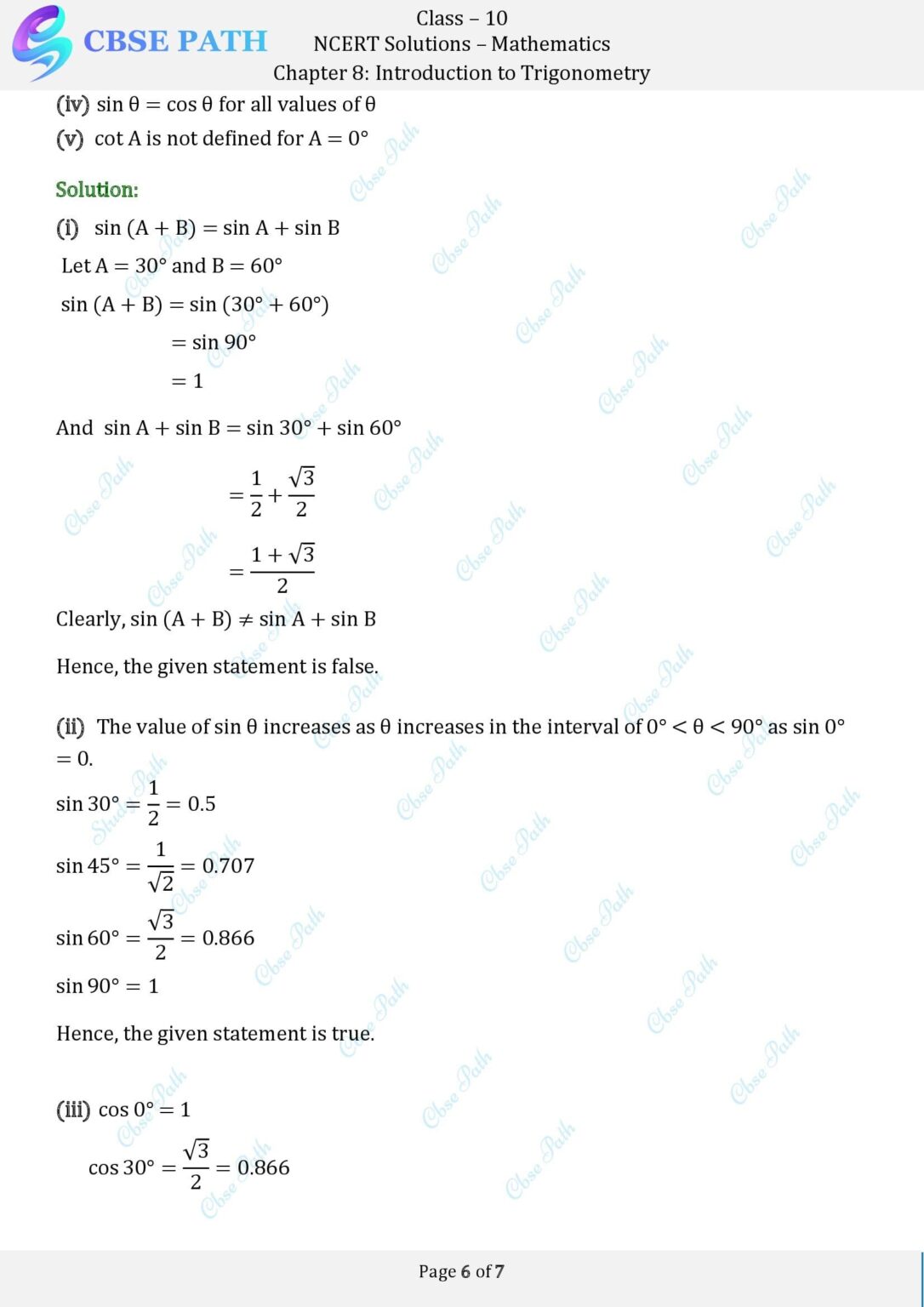 NCERT Solutions for Class 10 Maths Exercise 8.2 Introduction to ...