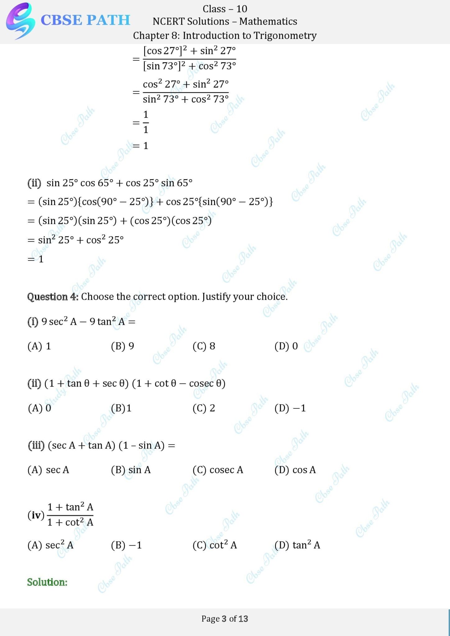NCERT Solutions for Class 10 Maths Exercise 8.3 Introduction to ...