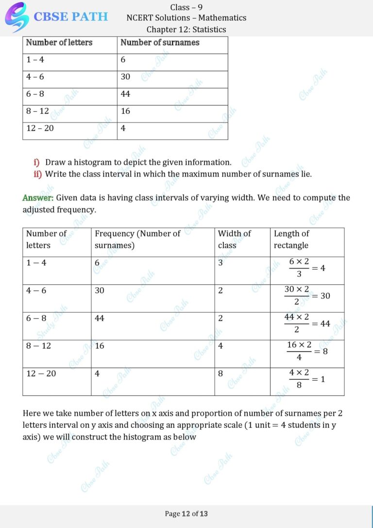 NCERT Solutions for Class 9 Maths Chapter 12 Statistics (2024-25 ...
