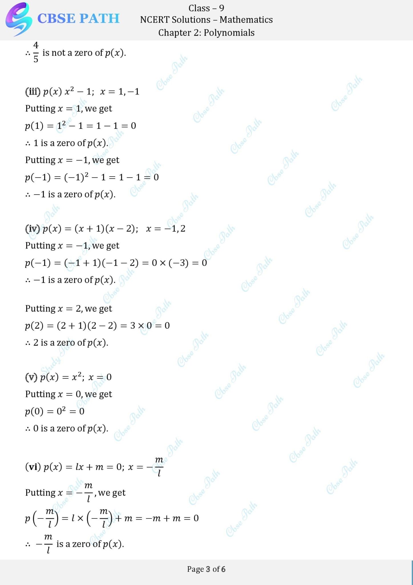 NCERT Solutions for Class 9 Maths Exercise 2.2 Polynomials (2024-25) - CBSE Path