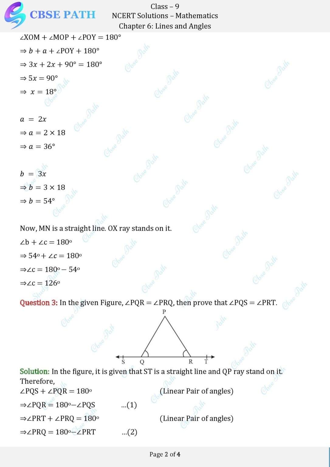 NCERT Solutions for Class 9 Maths Exercise 6.1 Lines and Angles (2024 ...