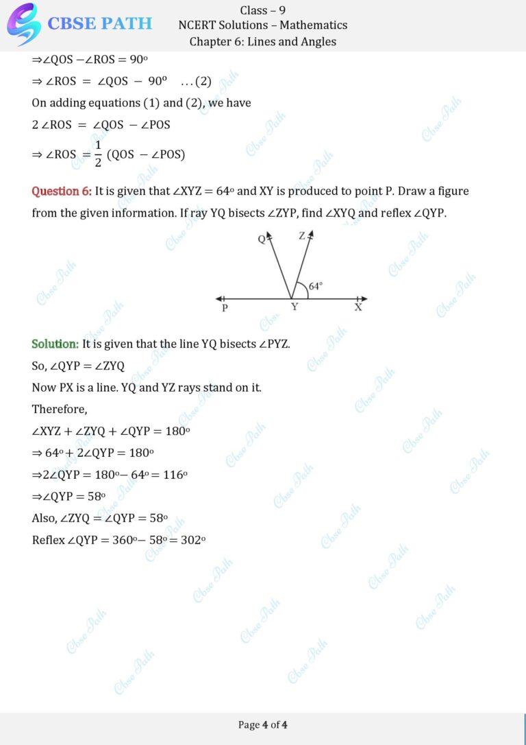 NCERT Solutions for Class 9 Maths Exercise 6.1 Lines and Angles (2024 ...