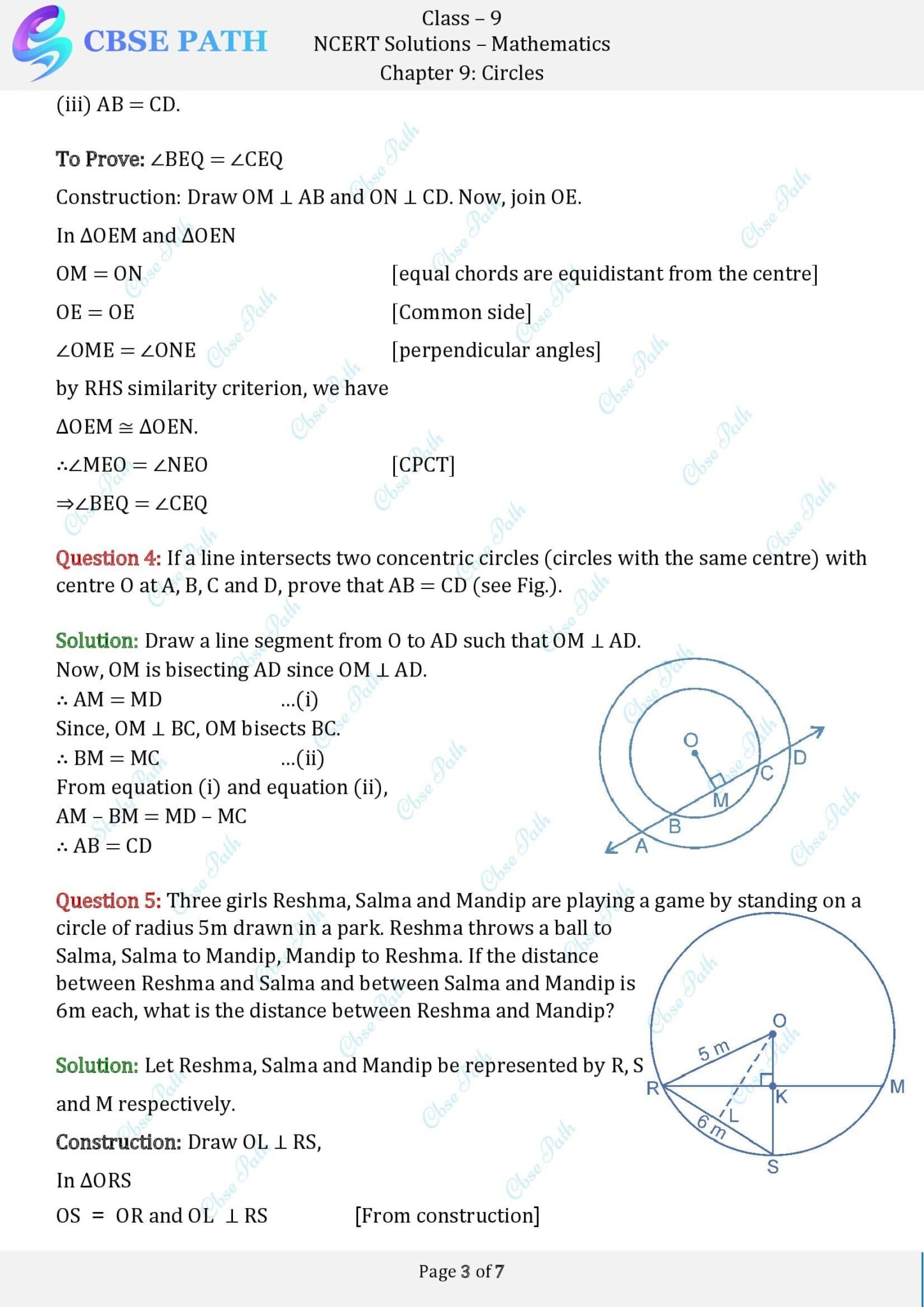 NCERT Solutions For Class 9 Maths Exercise 9 2 Circles 2024 25 CBSE NCERT Solutions For Class 9 Maths Exercise 9 2 Circles 2024 25 CBSE
