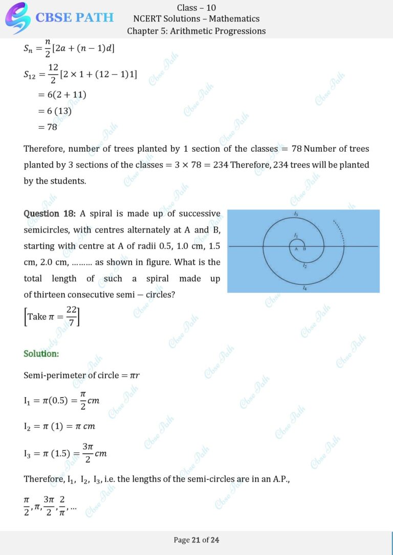 NCERT Solutions for Class 10 Maths Exercise 5.3 Arithmetic Progressions ...