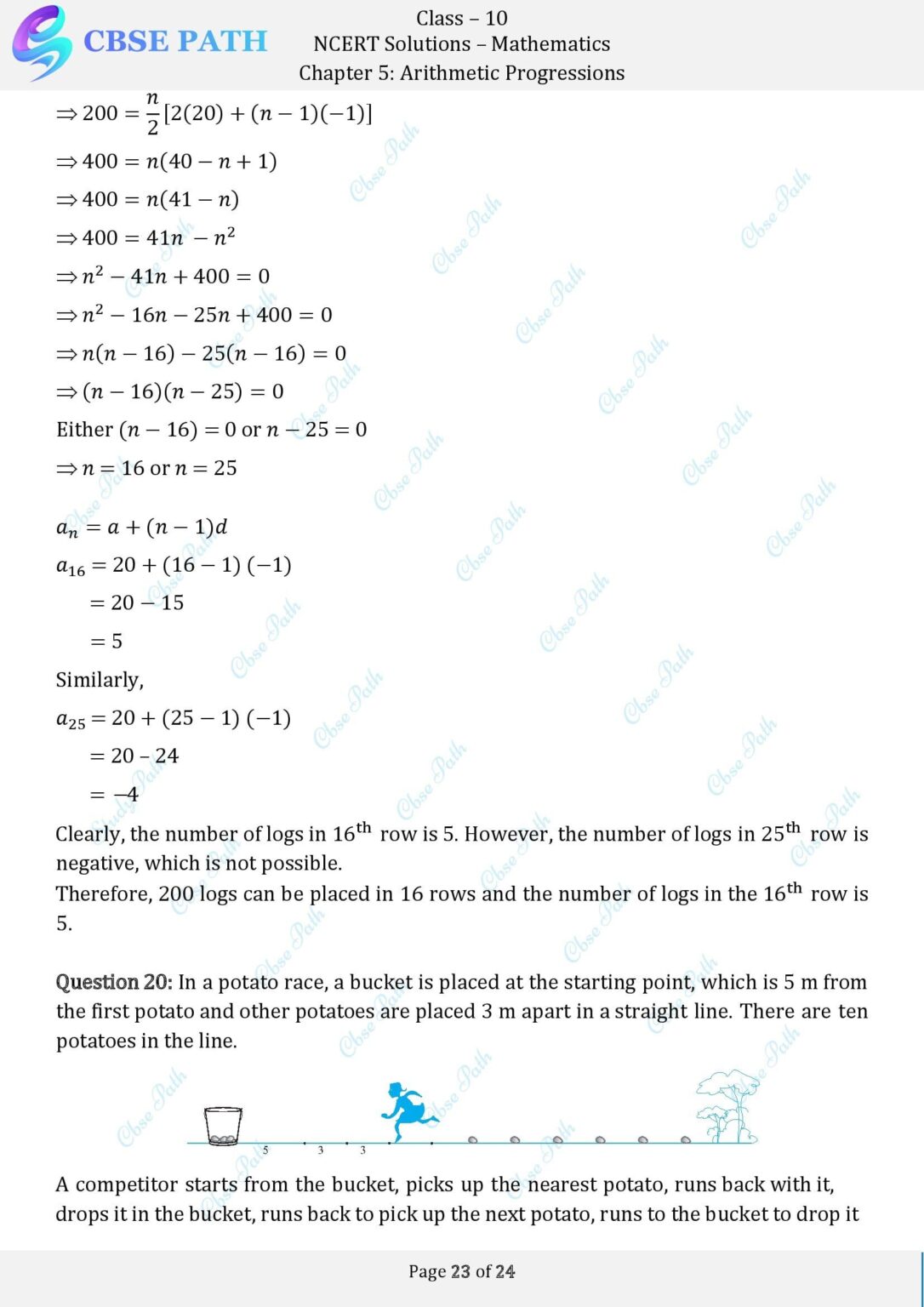 NCERT Solutions for Class 10 Maths Exercise 5.3 Arithmetic Progressions ...