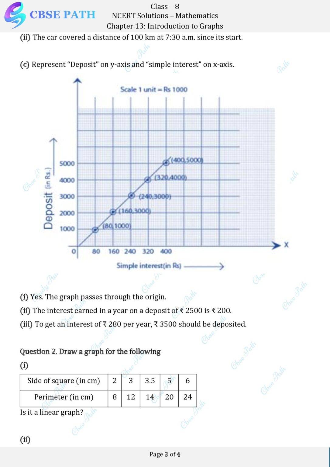 NCERT Solutions for Class 8 Maths Exercise 13.2 Introduction to Graphs ...