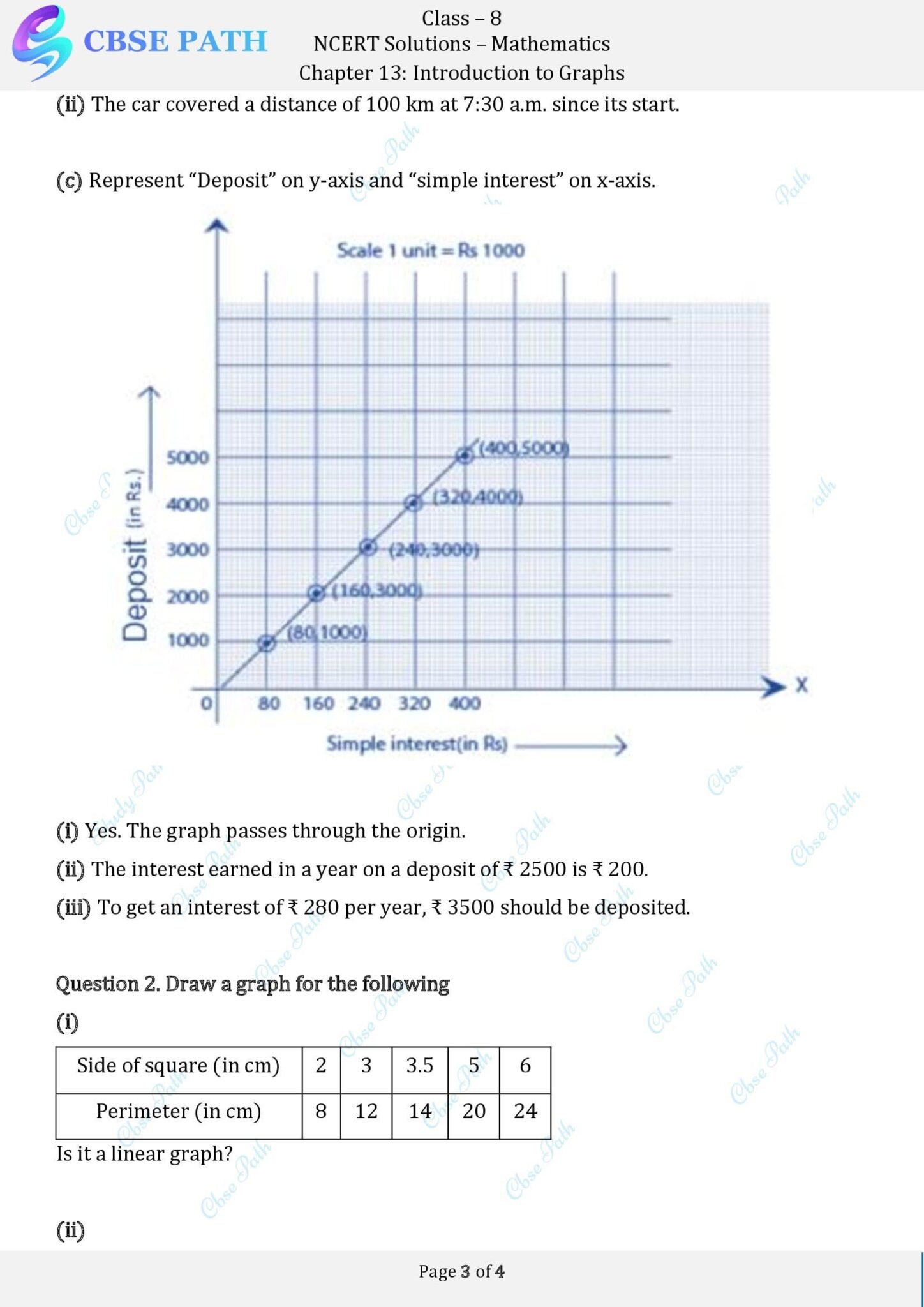 NCERT Solutions for Class 8 Maths Exercise 13.2 Introduction to Graphs ...