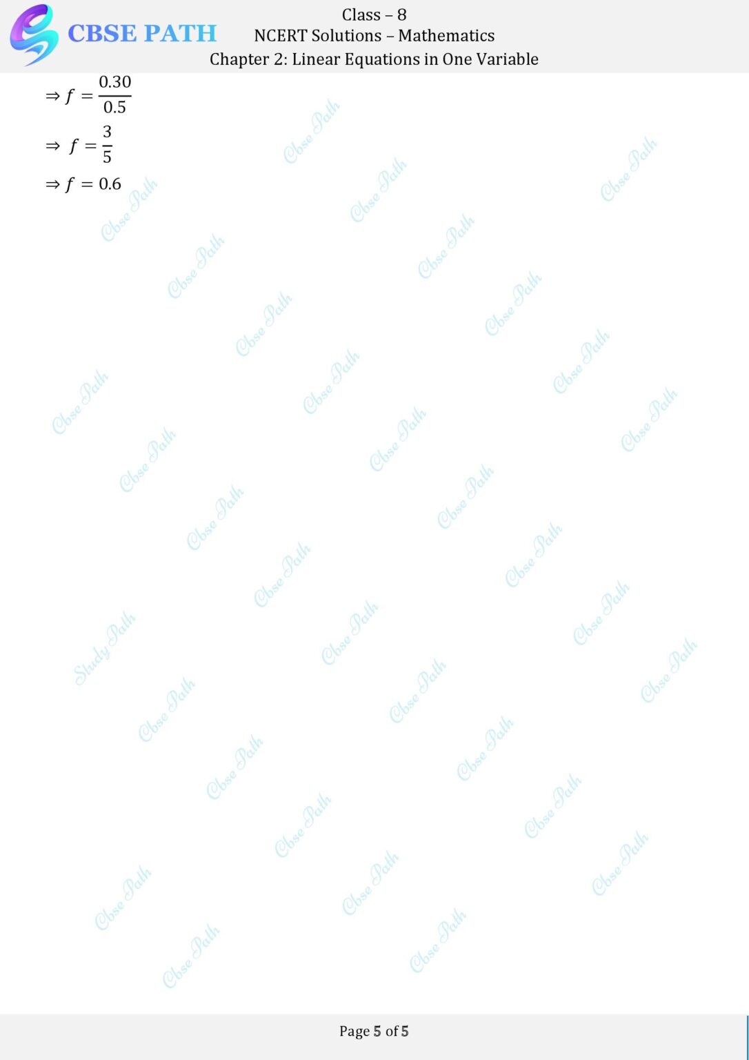 NCERT Solutions for Class 8 Maths Exercise 2.2 Linear Equations in One Variable - CBSE Path