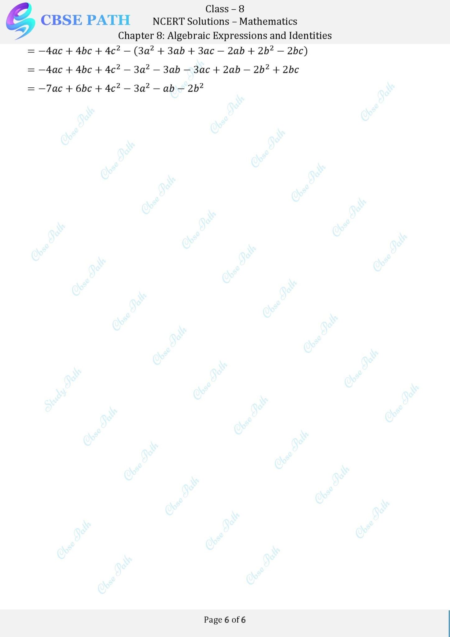 NCERT Solutions for Class 8 Maths Exercise 8.3 Algebraic Expressions ...