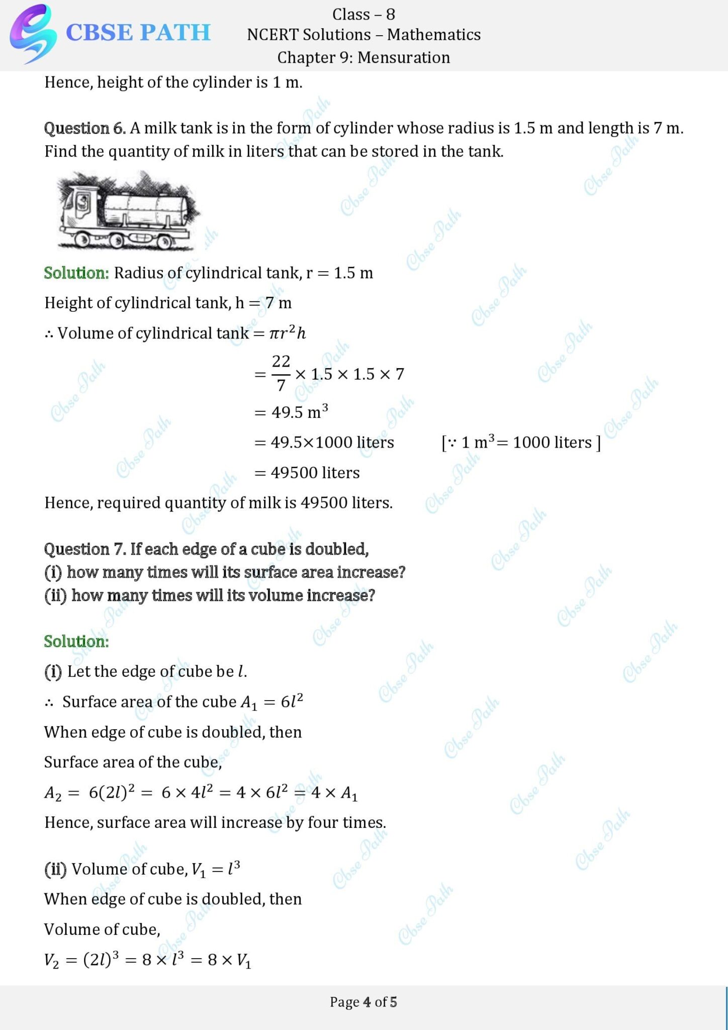 NCERT Solutions for Class 8 Maths Exercise 9.3 Mensuration (2024-25 ...