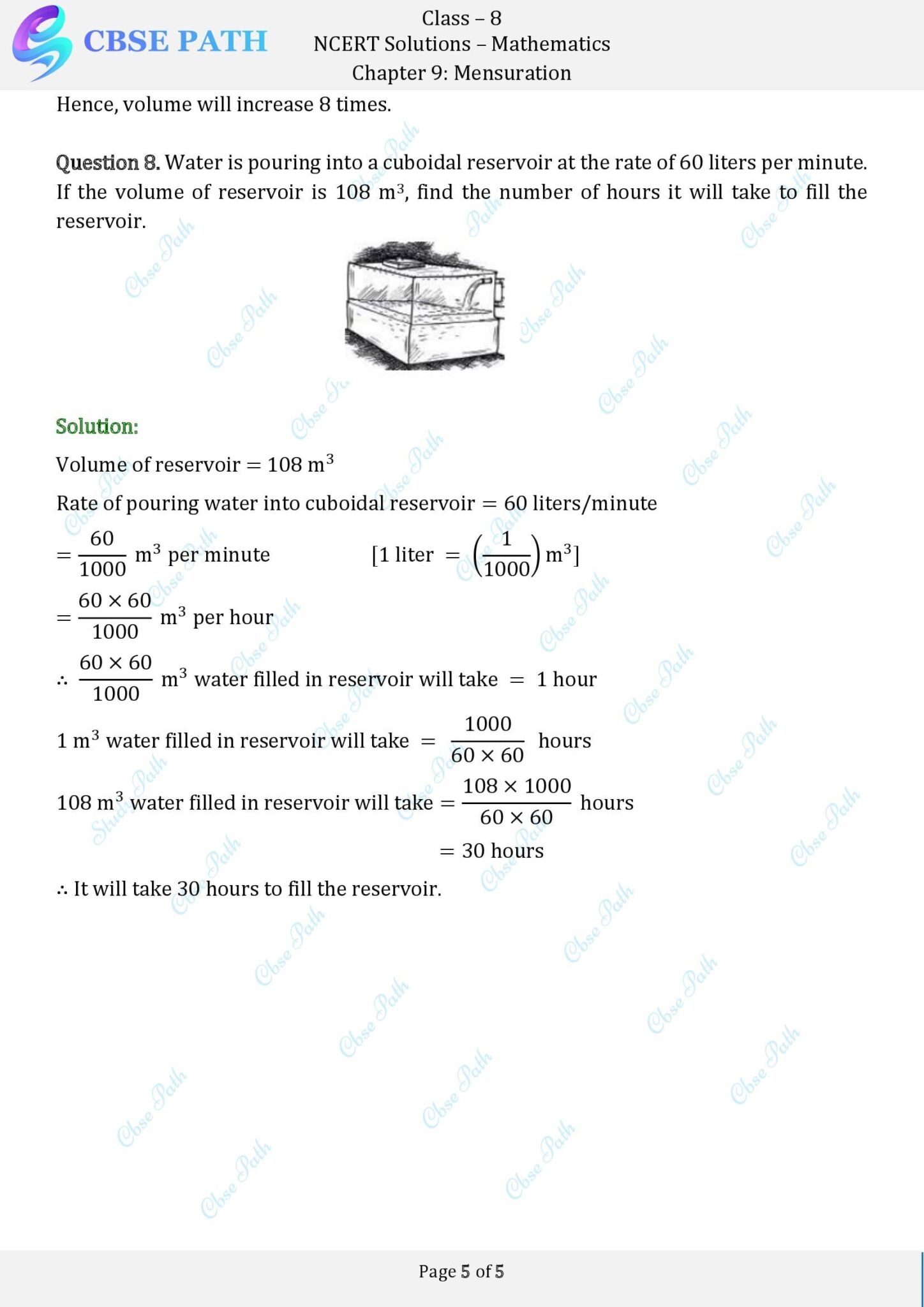 NCERT Solutions for Class 8 Maths Exercise 9.3 Mensuration (2024-25 ...