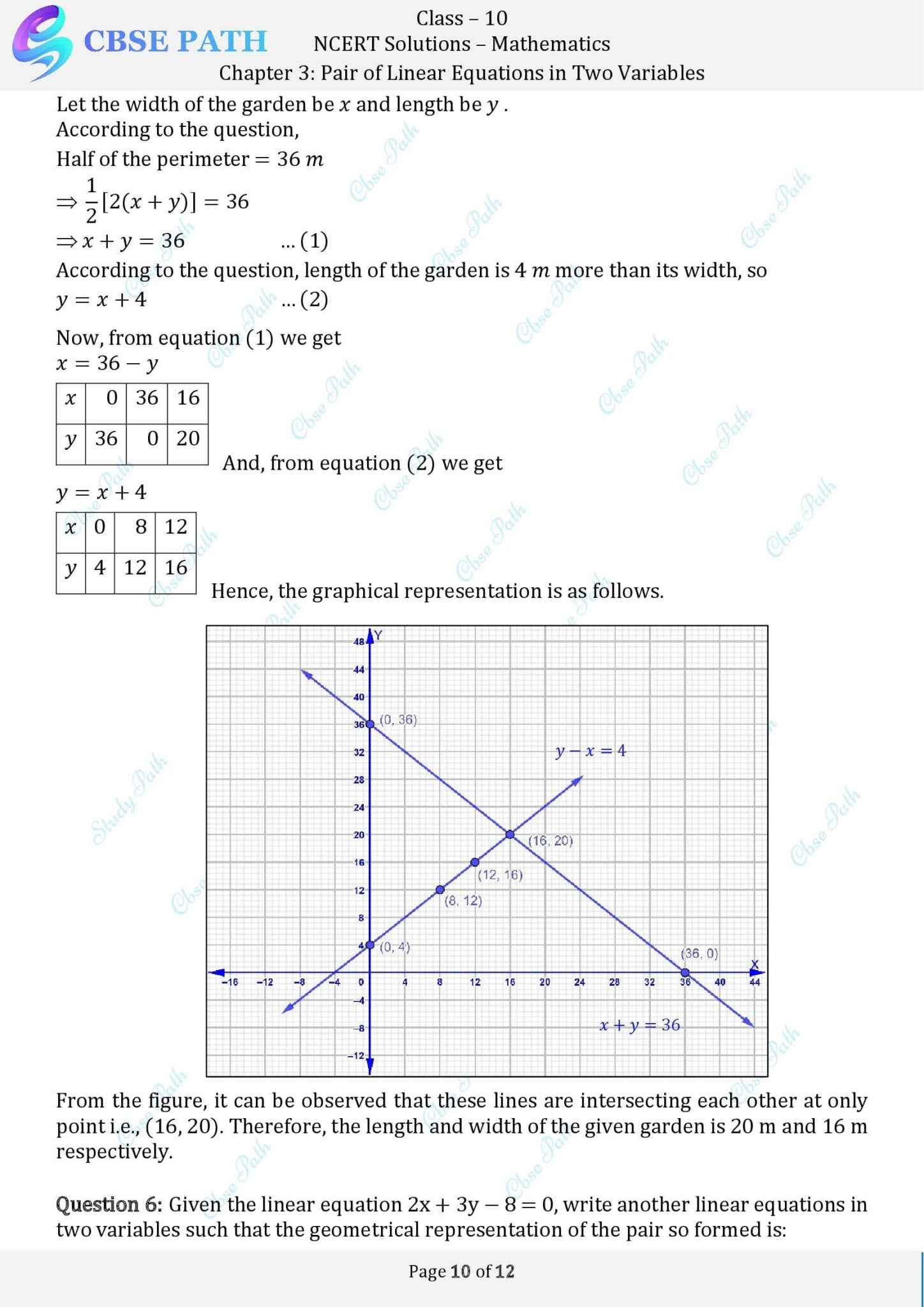 NCERT Solutions for Class 10 Maths Exercise 3.1 Pair of Linear ...