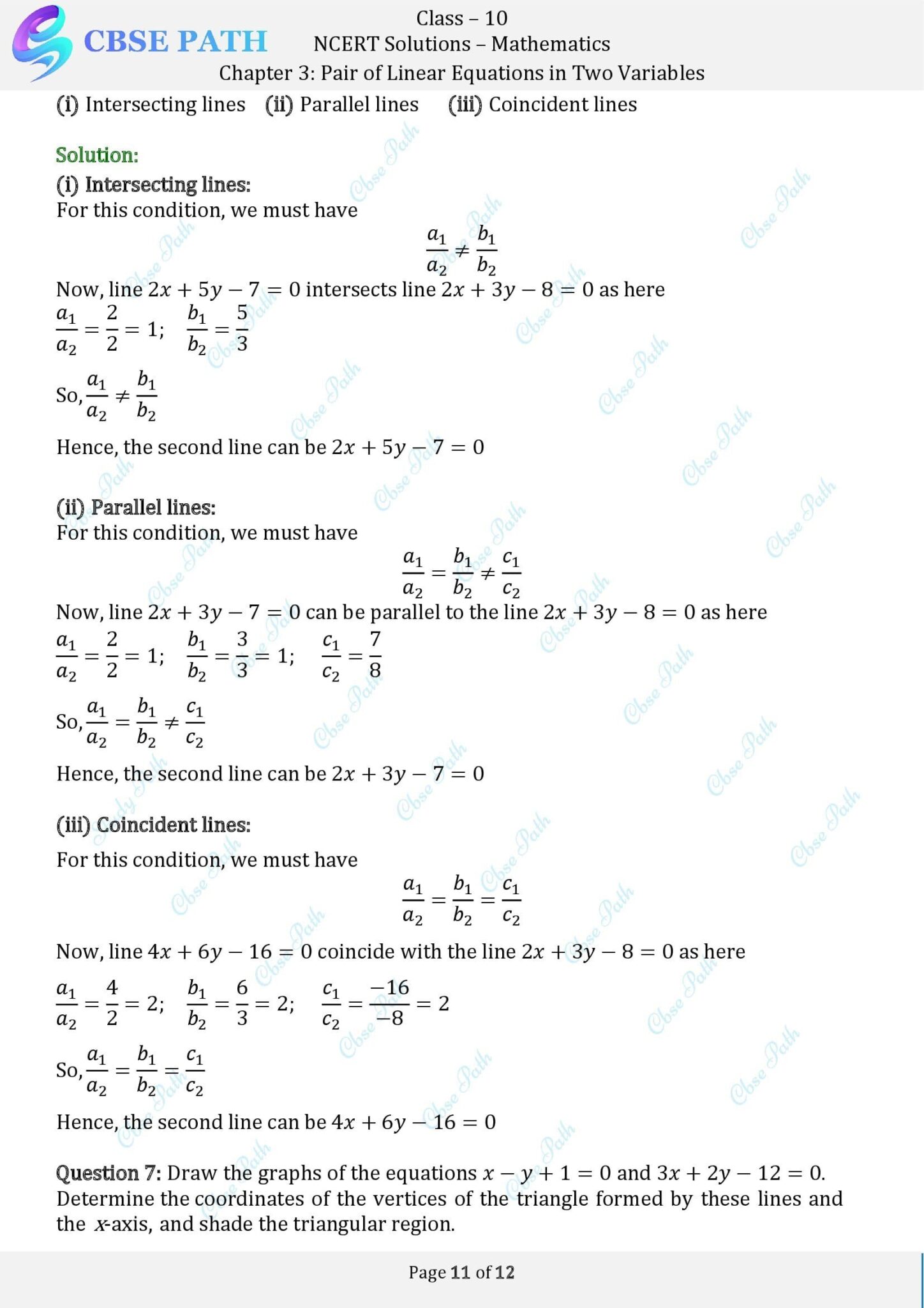 NCERT Solutions for Class 10 Maths Exercise 3.1 Pair of Linear Equations in Two Variables - CBSE ...