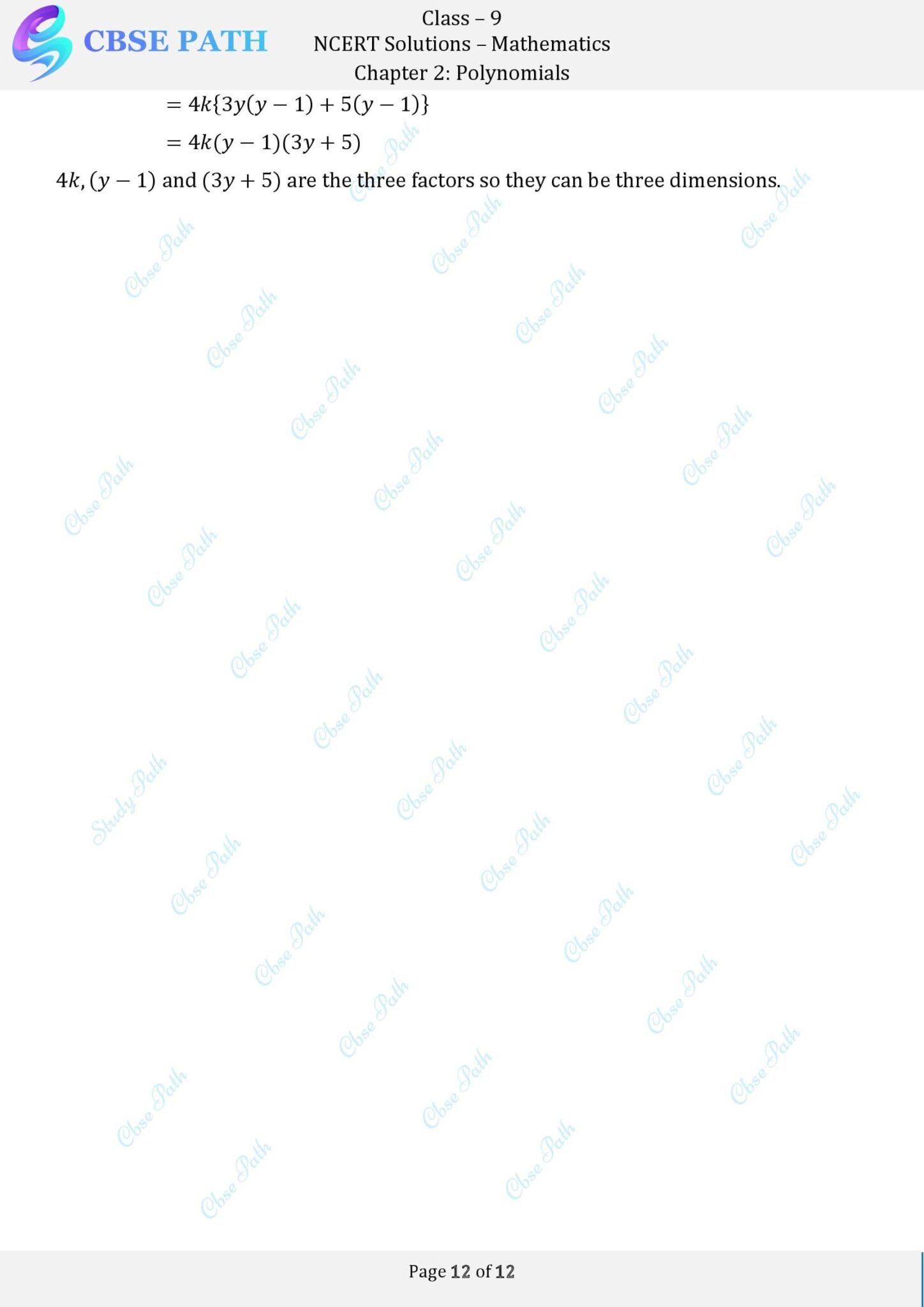 NCERT Solutions for Class 9 Maths Exercise 2.4 Polynomials (2024-25 ...